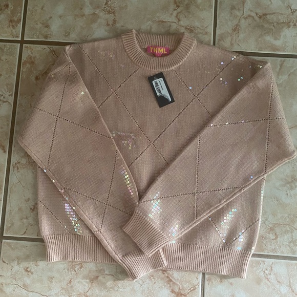 THML | Sweaters | Thml Womens Blush Sweater With Sequin Details | Poshmark